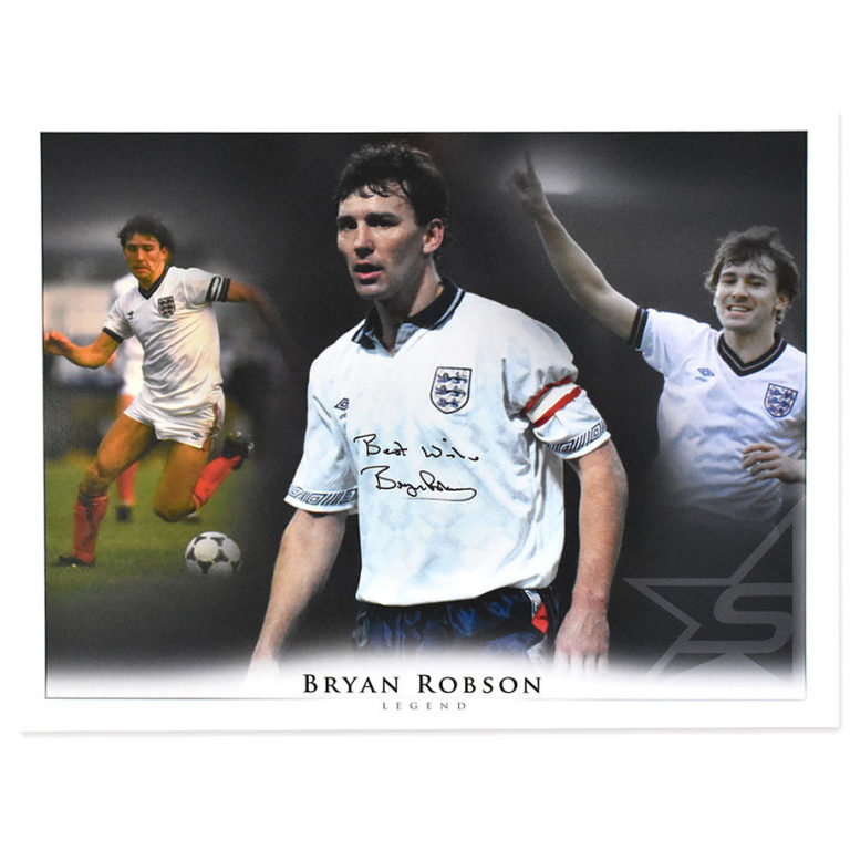 Bryan Robson England Captain Signed Montage - PlayOnPro